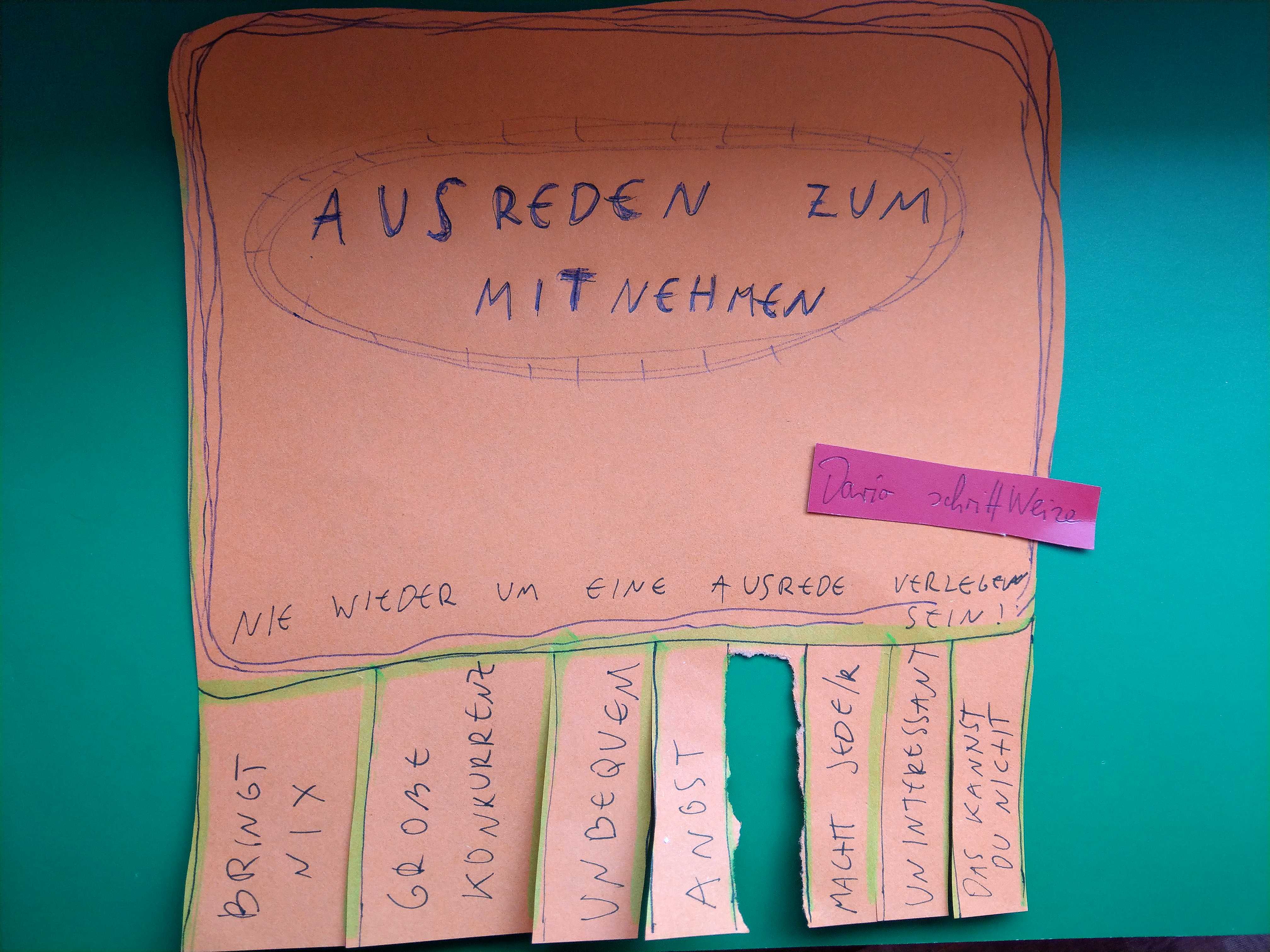 Ausreden zum Mitnehmen – Dario Schrittweise